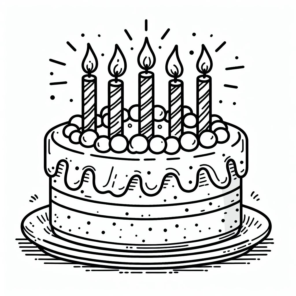 Birthday Cake 5 Coloring Pages Mother's Day Blossoms Heartwarming