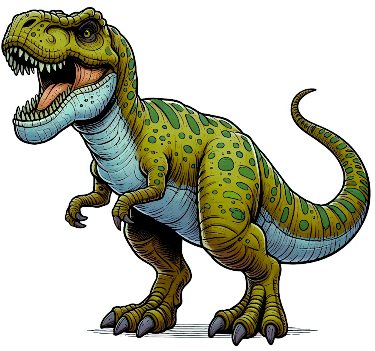 Angry T-Rex Dinosaur Roaring 🦖🔥 Clipart Illustration