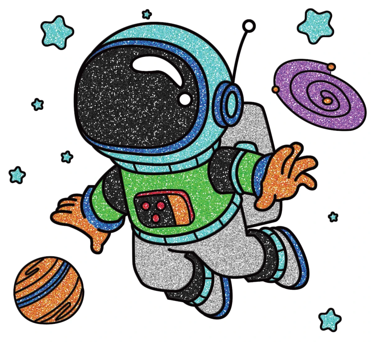 Astronauts Floating In Space Clipart