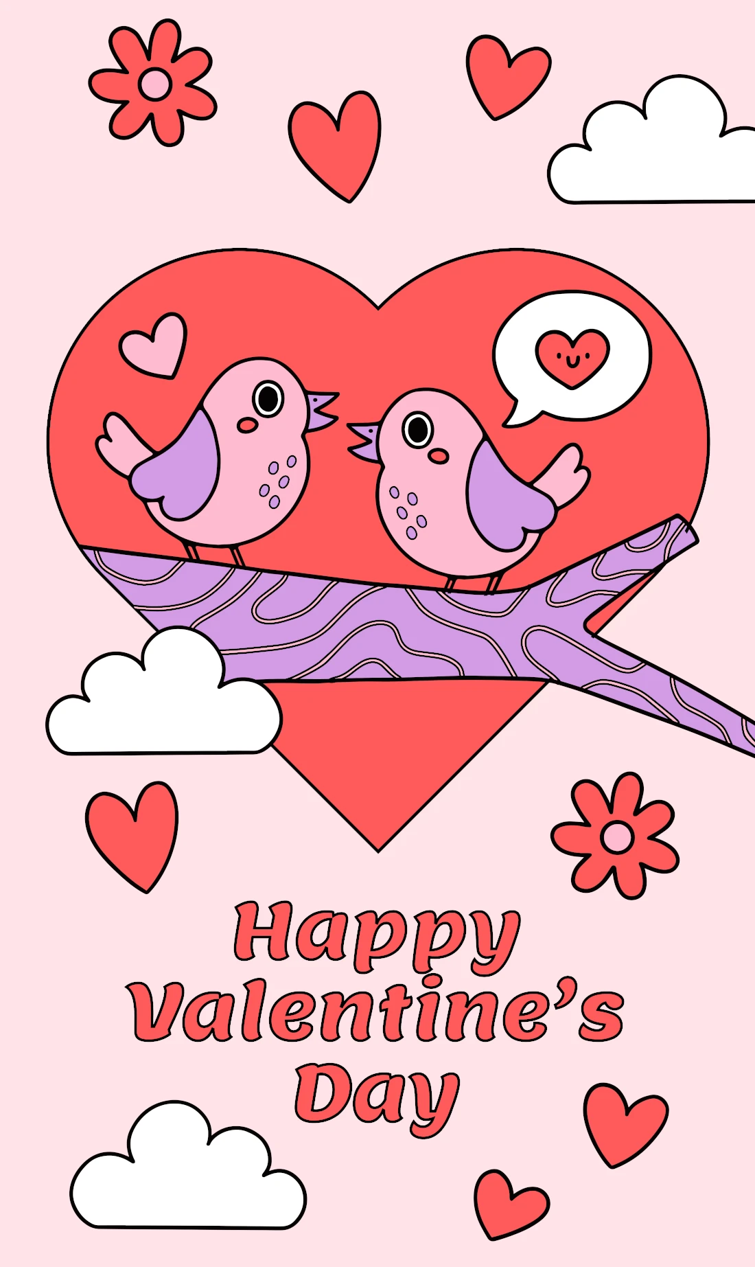 Birds Couple in Love on Tree Branch - Happy Valentine's Day 🐦 ️🌳🎵💞 ...