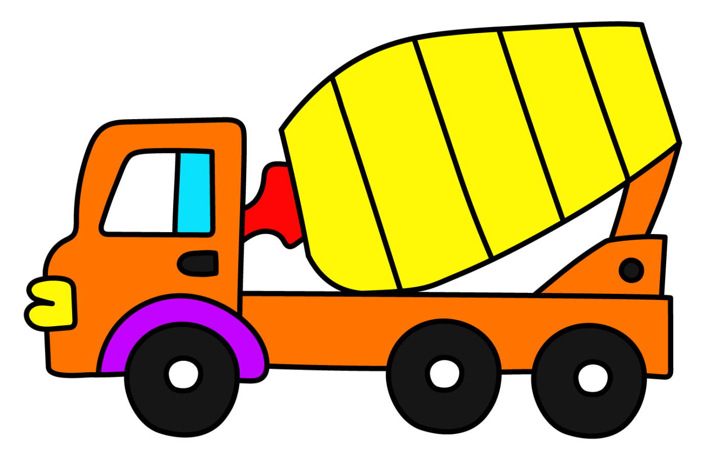 Cement Mixer Truck with a Big Container 🚛💨🏗️ Clipart Illustration