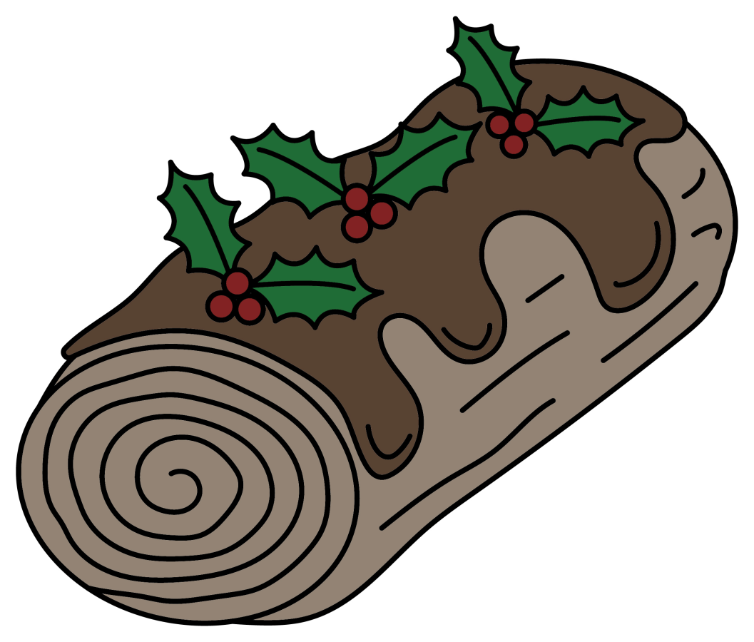 Chocolate Yule Log 🎄🎂😋 Clipart Illustration