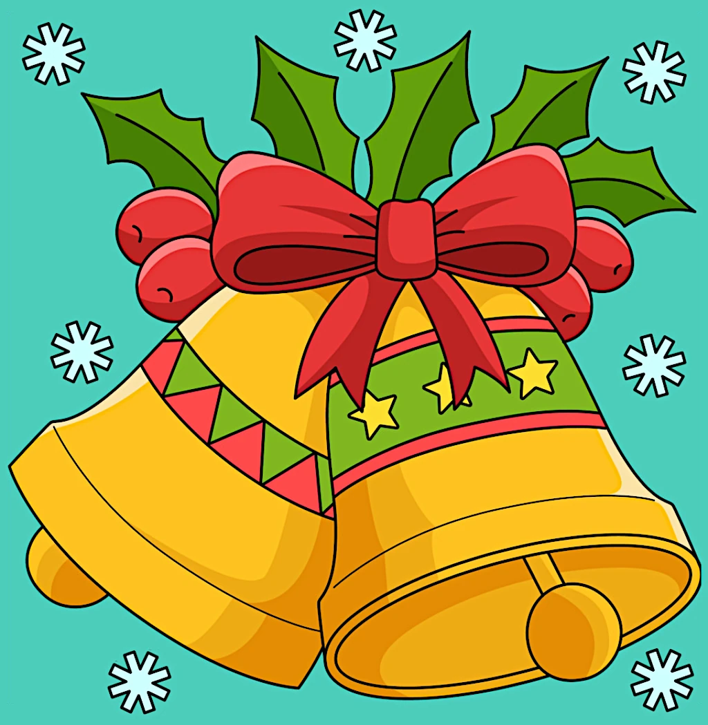 Christmas Bells with Patterns, Decorated with Holly and a Bow 🔔🎀🌿 ...