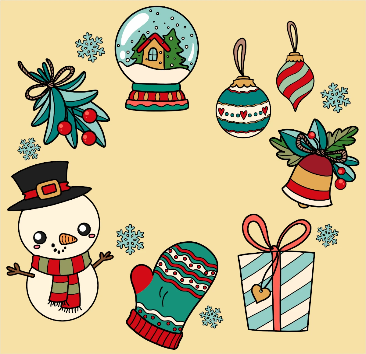 Cozy Snow Globe, Mitten, Ornaments, Snowman, Gift and Baubles ️🎄🎁 ...