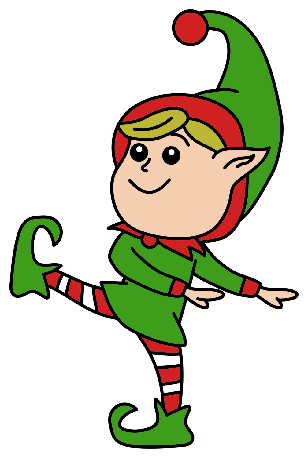 Cute Christmas Elf Dancing 🎄🎅🎁 Clipart Illustration