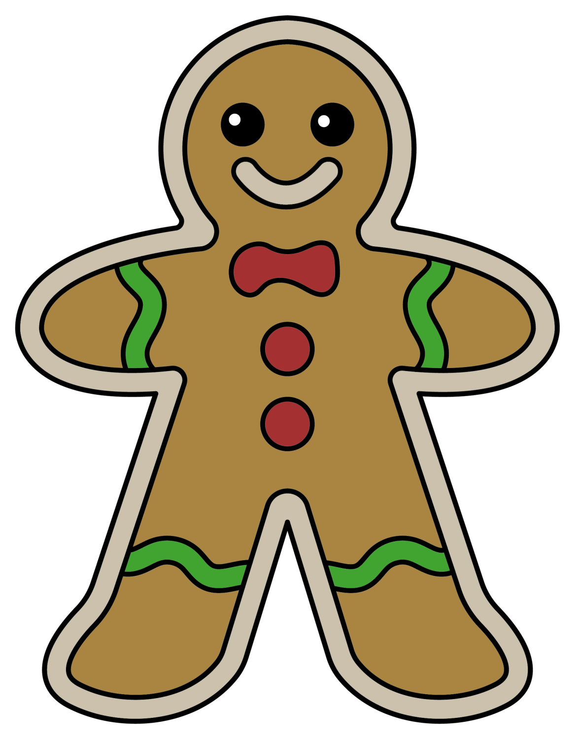 Gingerbread Man Christmas Cookie 🍪🎄😋 Clipart Illustration