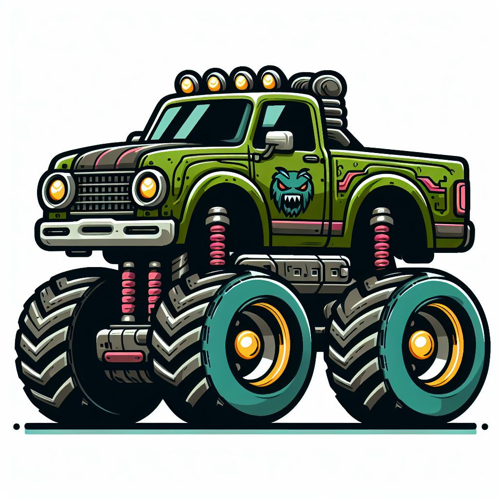 Monster Truck 🚚👾 Clipart Illustration