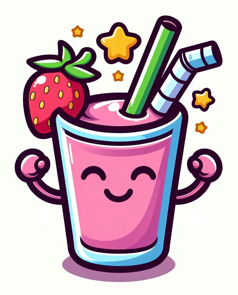 Smoothie Happy Winning 🍓🏆😊 Clipart Illustration