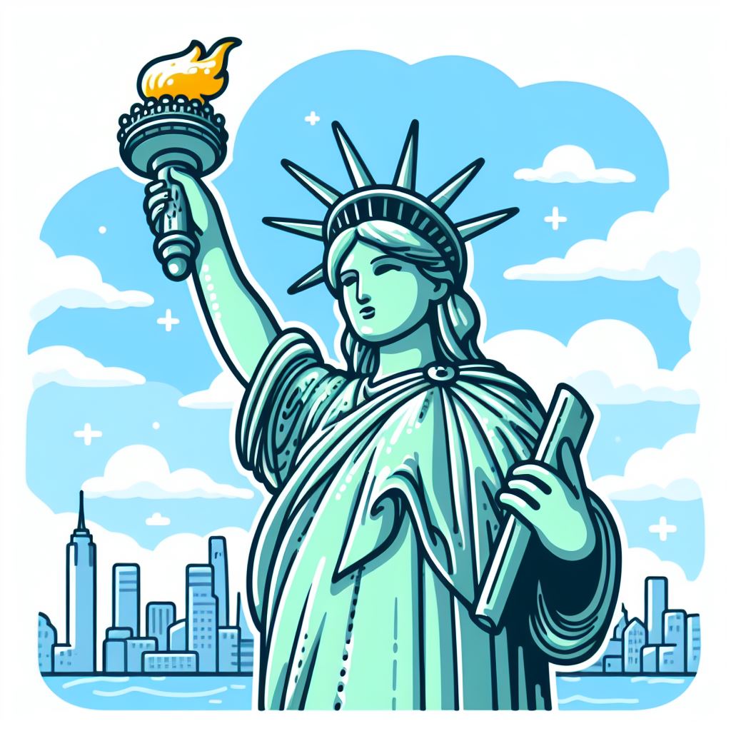 Statue of Liberty New York 🗽🔥🇺🇸 Clipart Illustration