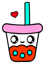 Adorable Cute Bubble Tea with a Friendly Face 🍓🍋 Coloring Page