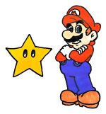 Super Mario with Power Star and Happy Expression 🌟👑😊 Coloring Page