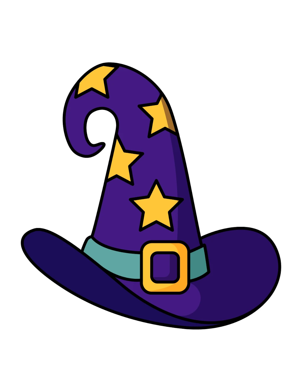Witch Hat with Stars Halloween 🧙‍♀️ 🌙 Clipart Illustration