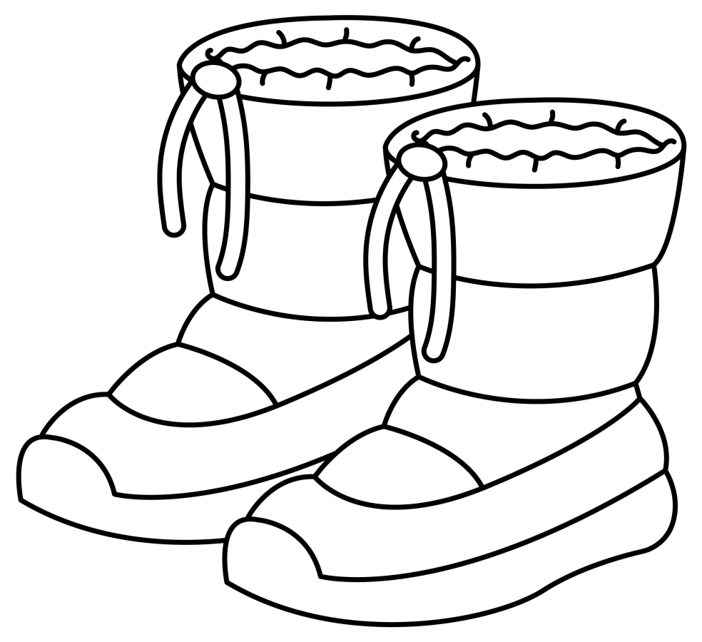 Cozy Winter Snow Boots ️👢🌨️ Coloring Page