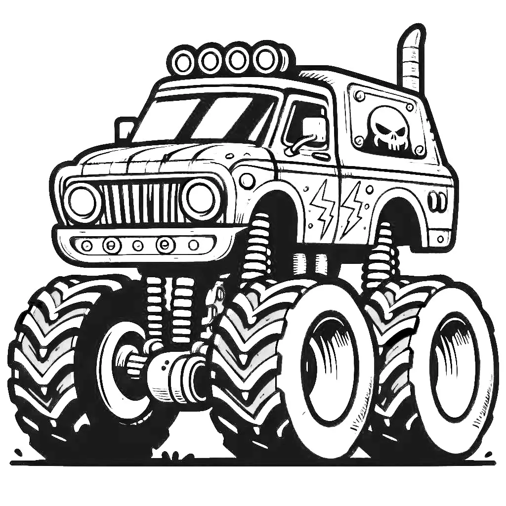 Monster Truck 🚚👾 Coloring Page