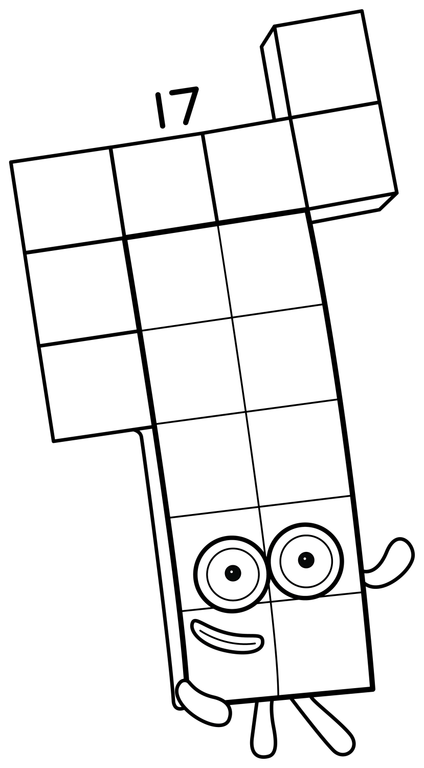 Numberblock 17 the artistic prime number 🎨🔢😊 Coloring Page