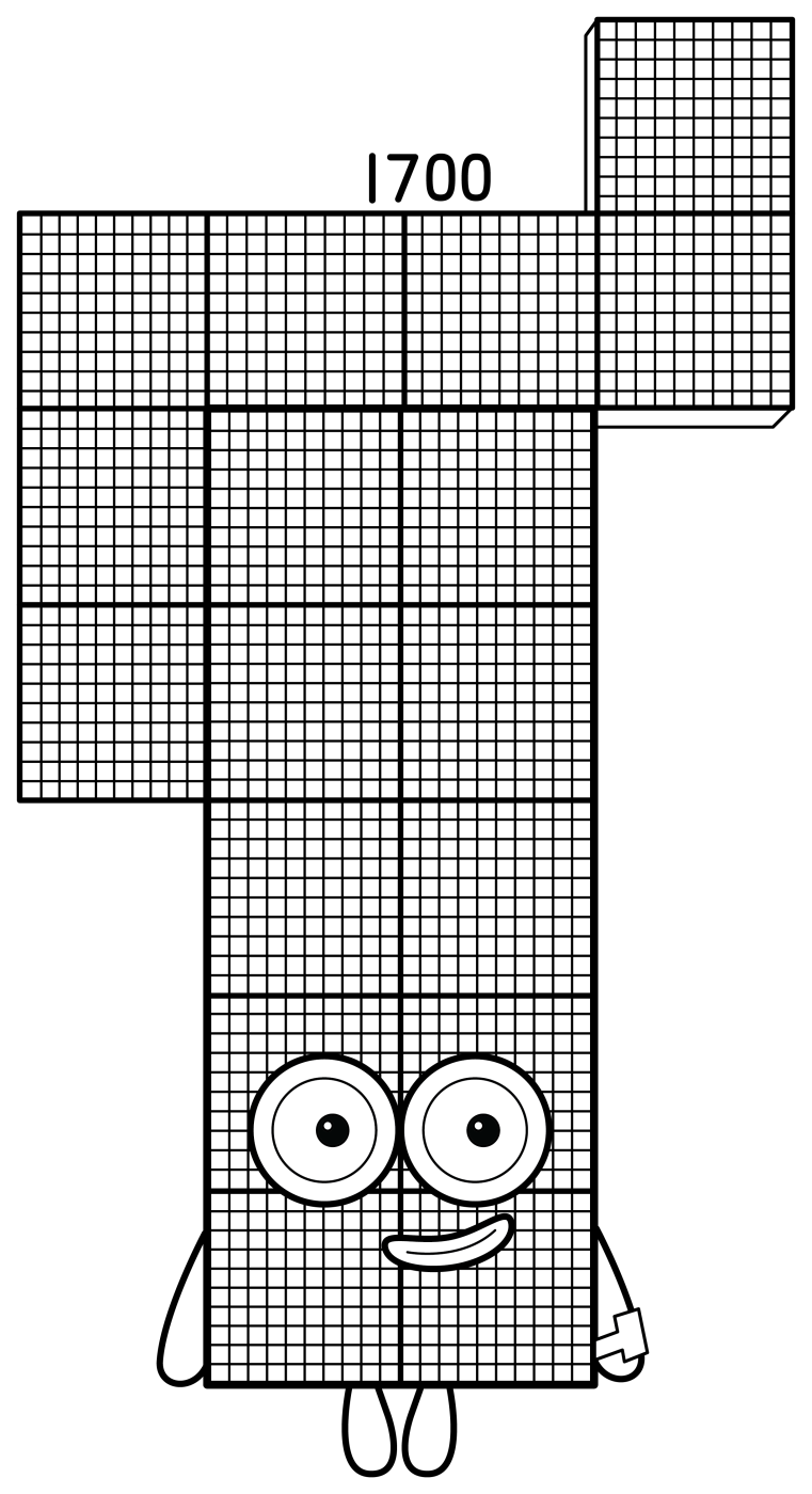 Numberblock 1700: A Friendly Giant with a Tower-Like Shape 🏰🔢😊 Coloring ...