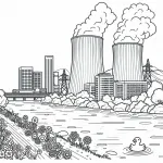 Nuclear Power Plant 🏭 Coloring Page