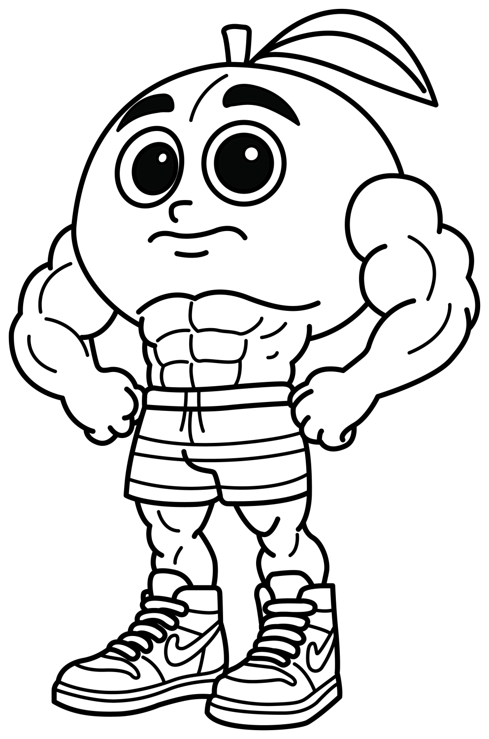 Udin Din Din Dun, the Muscle-Bound Orange 🍊💪🎶 Coloring Page